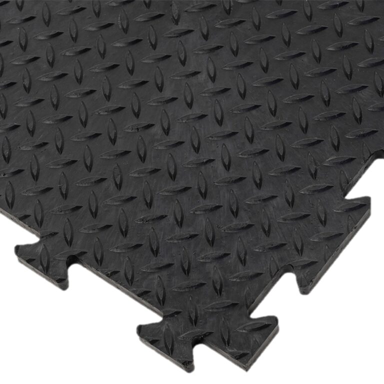 Checker Plate Interlocking Tile | Rubber Matting Online